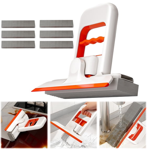 2026 New Mini Portable Self-Squeeze Sponge Mop, Mini Foldable Desktop ...