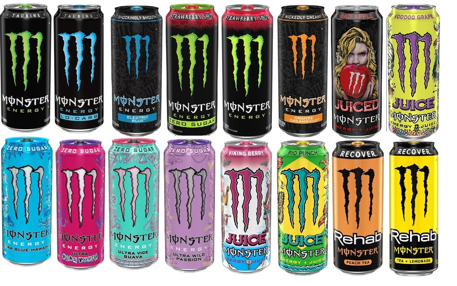2026 New Monster Energy Drink Variety Pack, 16 ounce (Pack of 16 ...