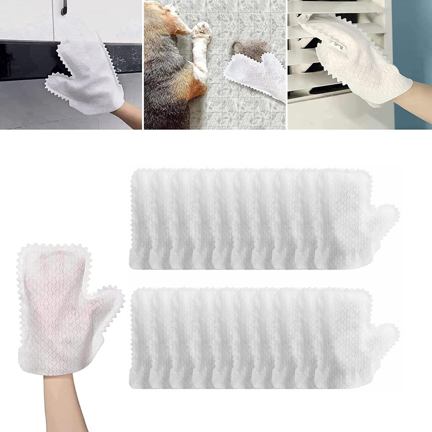 2026 New Multi-purpose Washable Dusting Gloves, White Microfiber Fish ...