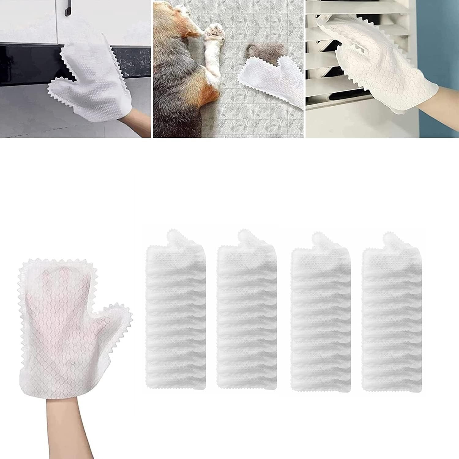 2026 New Multi-purpose Washable Dusting Gloves, White Microfiber Fish ...