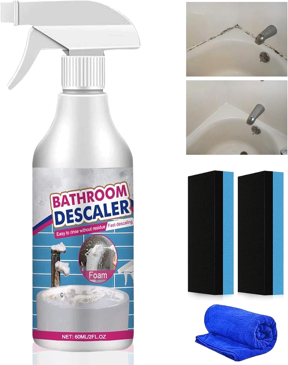 2026 New Multipurpose Bathroom Descaler Foam Cleaner Spray, Powerful ...