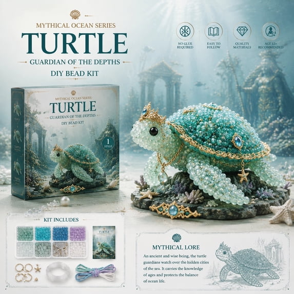 2026 New Mythical Ocean DIY Bead Kit, 3D Beaded Animal Making Kit with ...