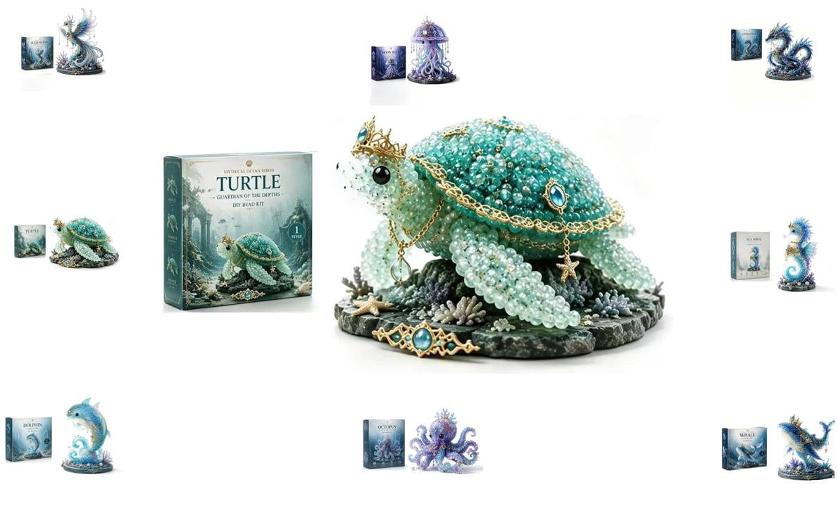 2026 New Mythical Ocean DIY Beaded Animal Kit - Exquisite Sea Glass ...