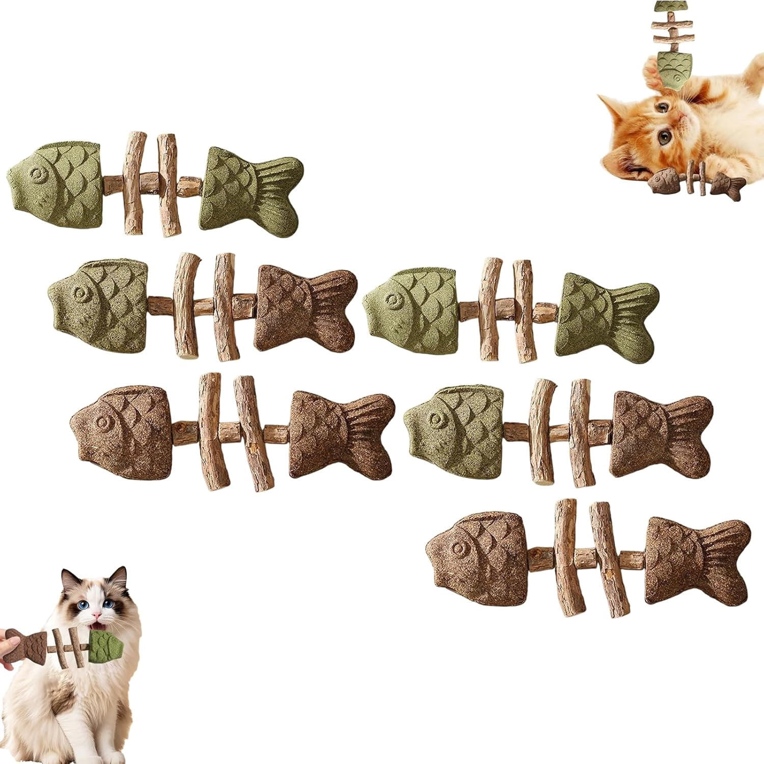 2026 New Natural Fish Bone Cat Dental Toy, Creative Fish Bone Cat Toy ...