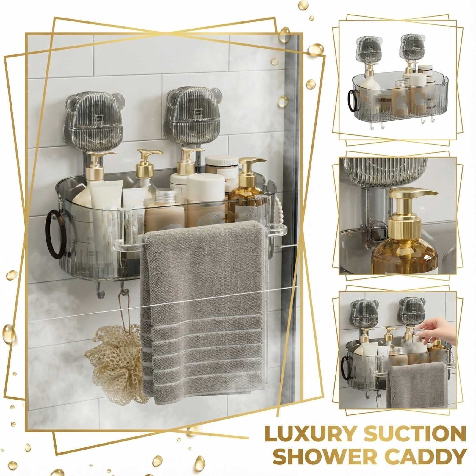 2026 New No-Drill Bathroom Suction Storage Box, Portable Corrugated ...