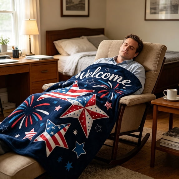 2026 New Non-Functional Blankets Independence Day Blanket Festive ...