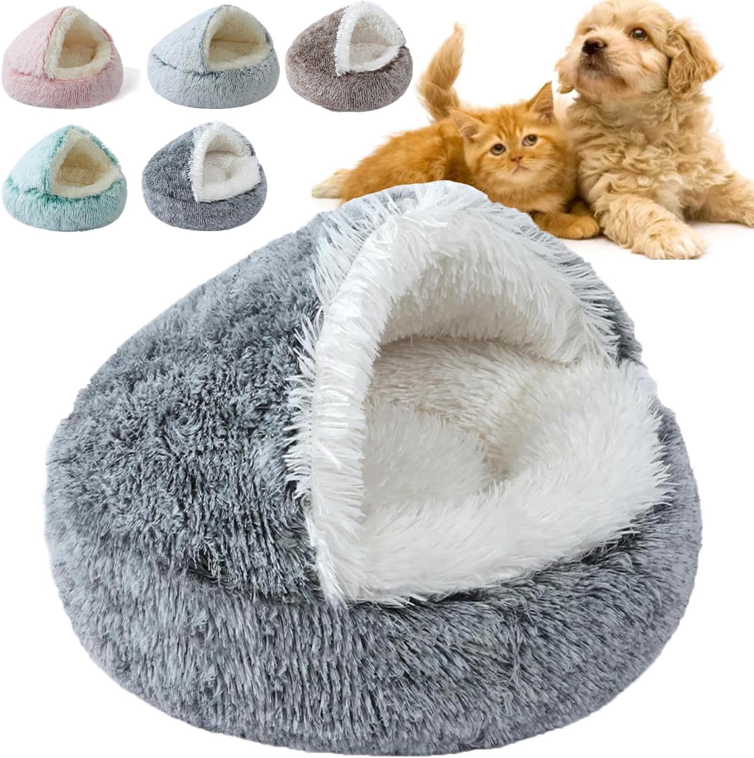 2026 New Olvys Cozy Cocoon Dog Bed for 0-22lbs (Black,19.7 * 19.7 in ...