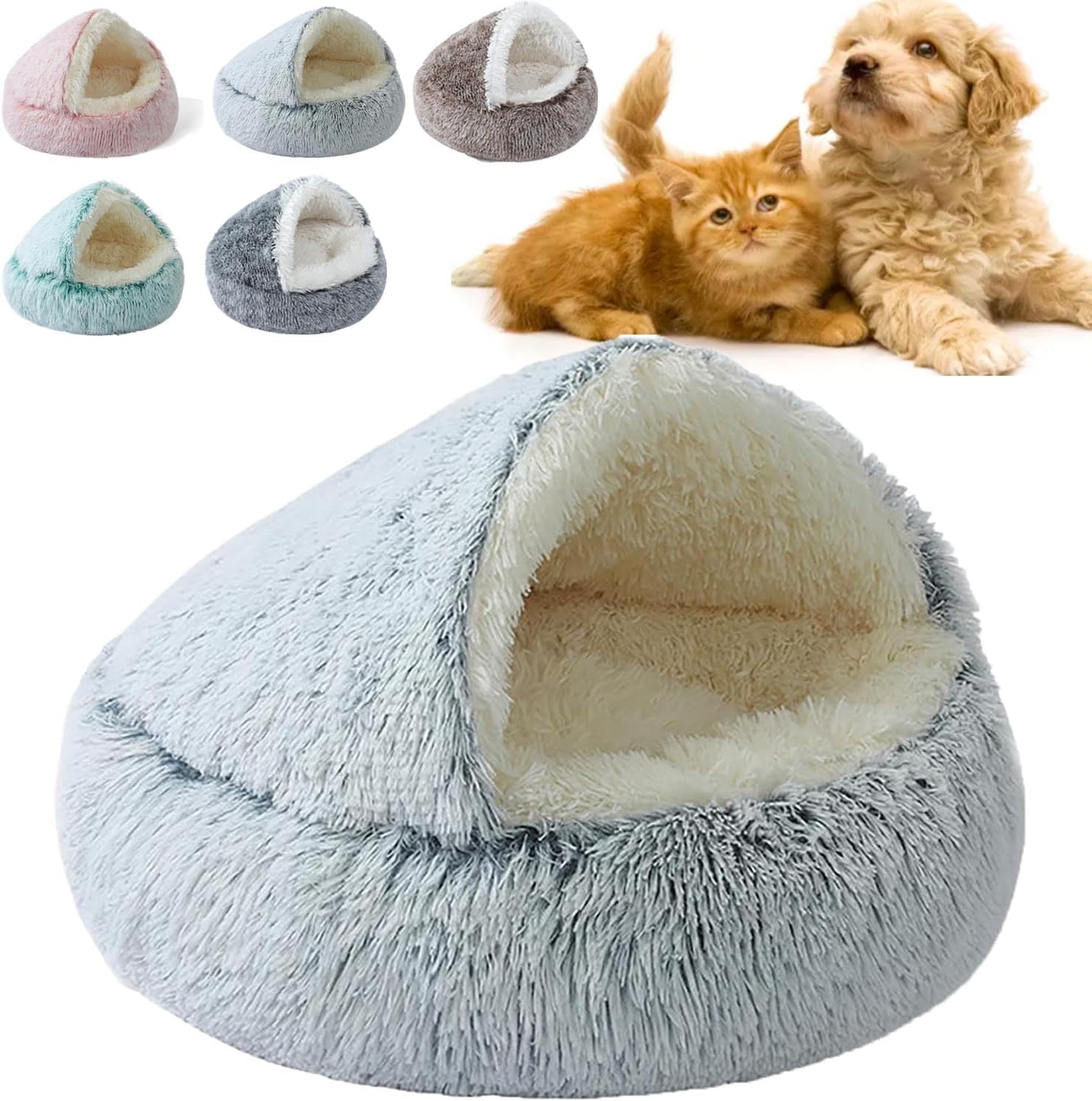 2026 New Olvys Cozy Cocoon Dog Bed for 0-22lbs (Dark Blue,25.6 * 25.6 ...