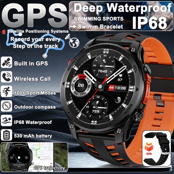 2026 New Outdoor GPS Smart Watch, 1.46" HD Touch Screen, Compass ...