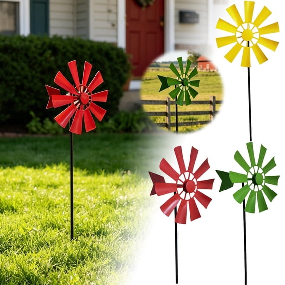 2026 New Outdoor Metal Wind Spinner Windmill, Stable Ground Stake ...
