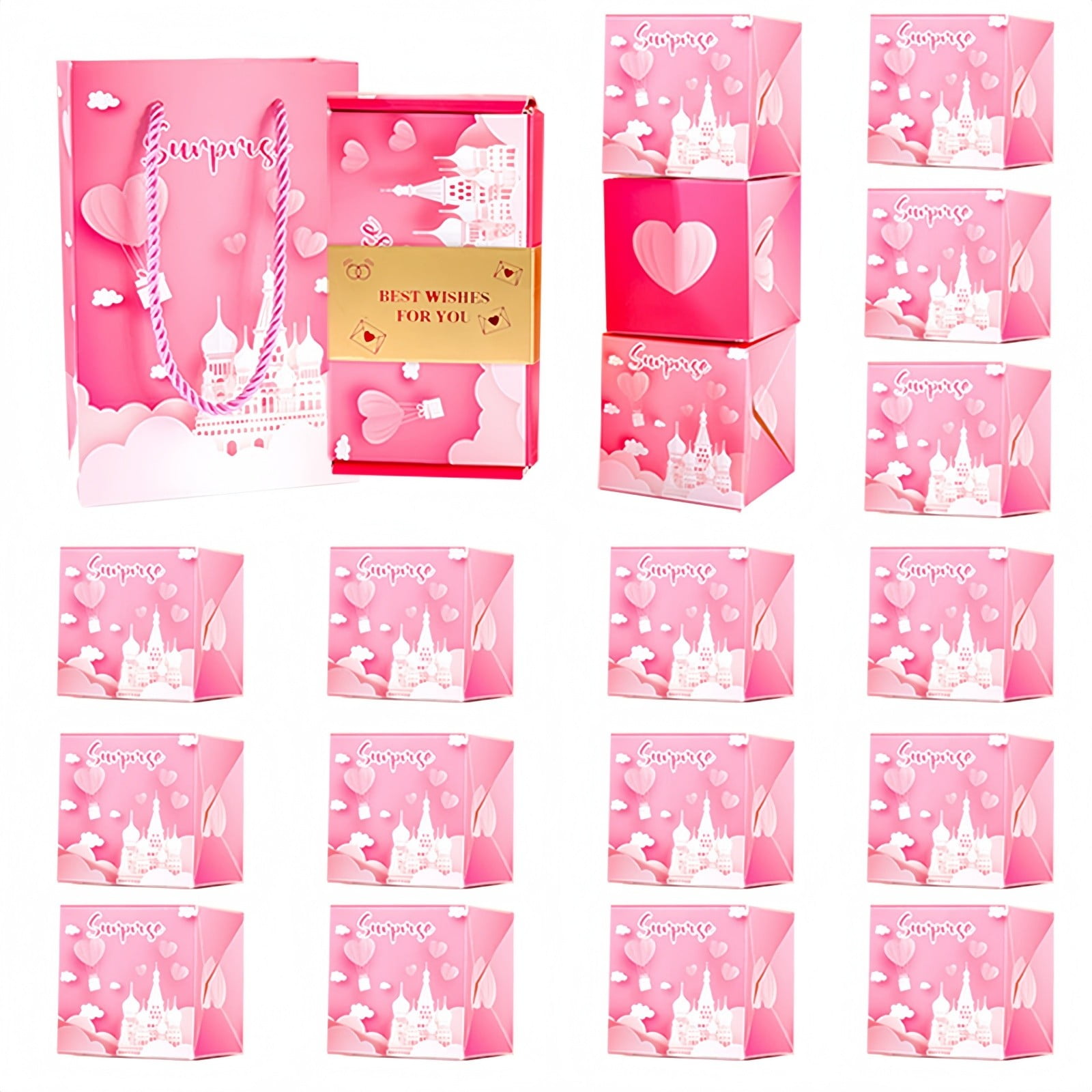 2026 New Pink Surprise Gift Box, Merry Christmas Money Bouncing Box ...
