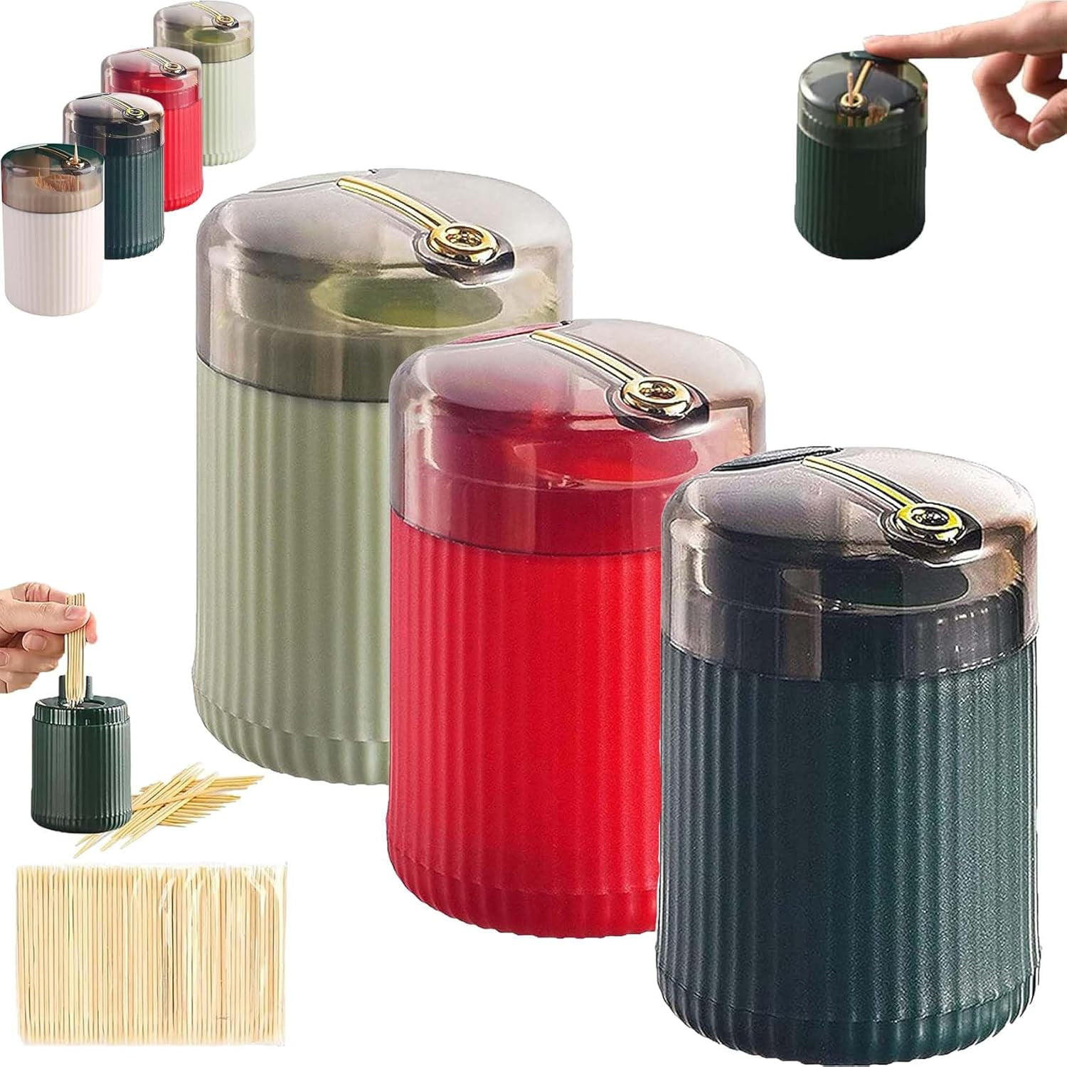 2026 New Pop Up Automatic Toothpick Dispenser With 300pcs Toothpicks ...