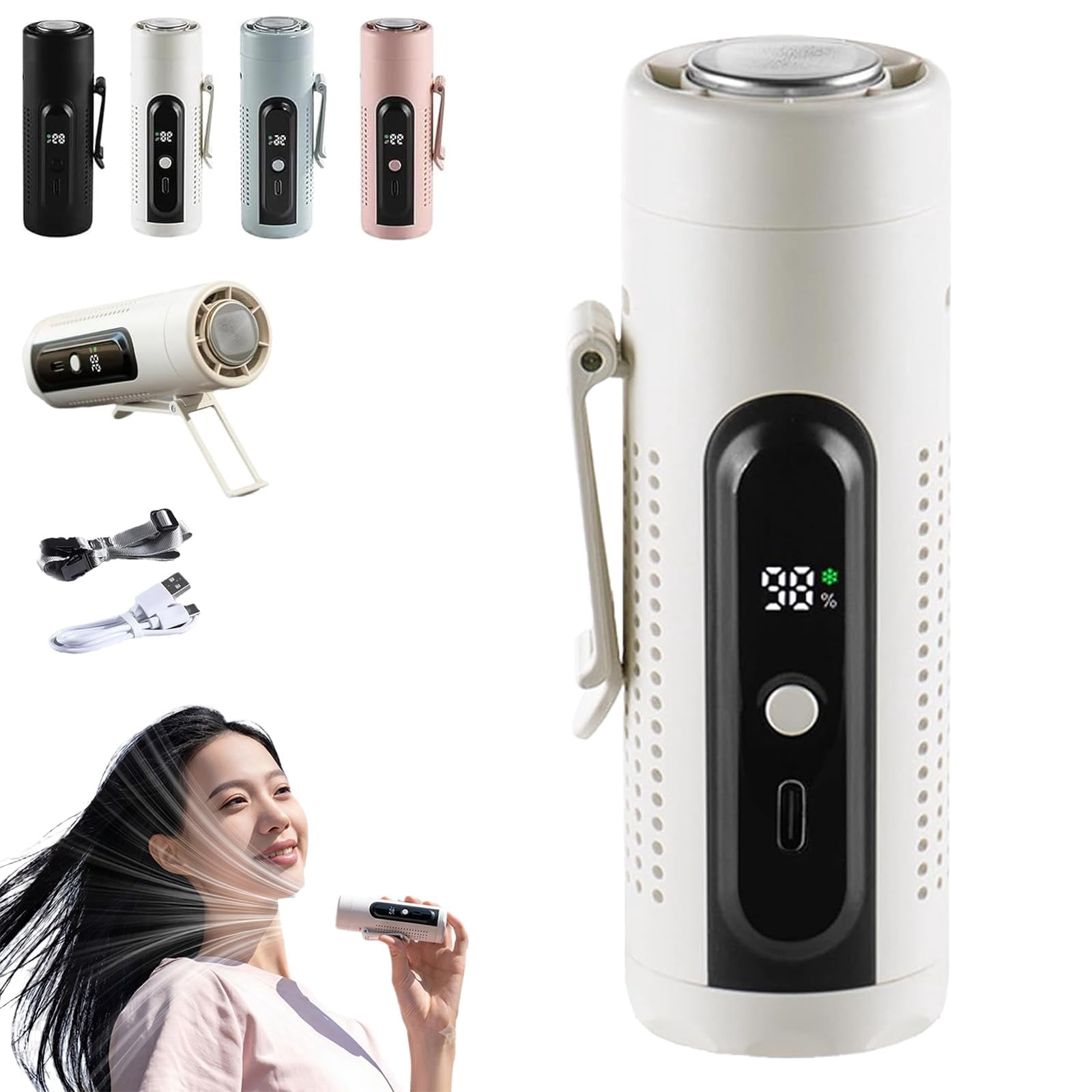 2026 New Portable Clip on Fan, Versatile 3-in-1 Handheld Turbo Fan with ...