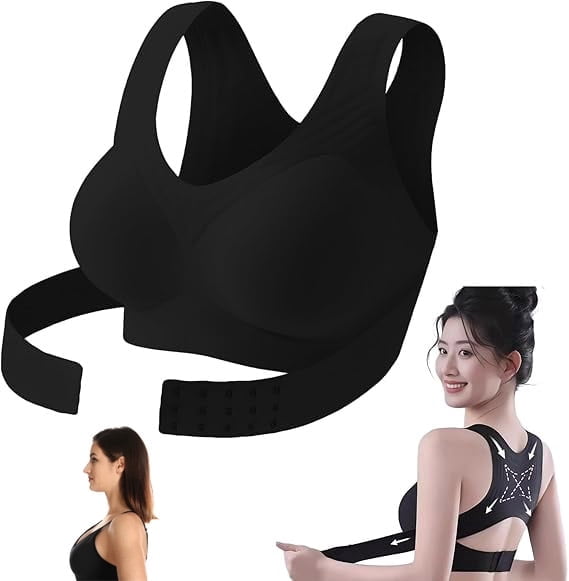 2026 New Posture Corrector Bra, Front Closure Cross-Back Wireless ...