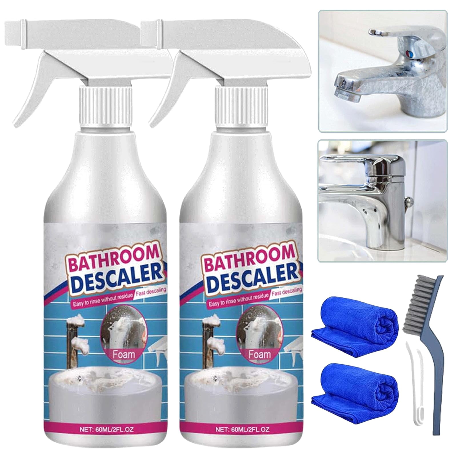 2026 New Powerful Bathroom Descaling Foam | No-Scrub Spray, 2.02oz ...