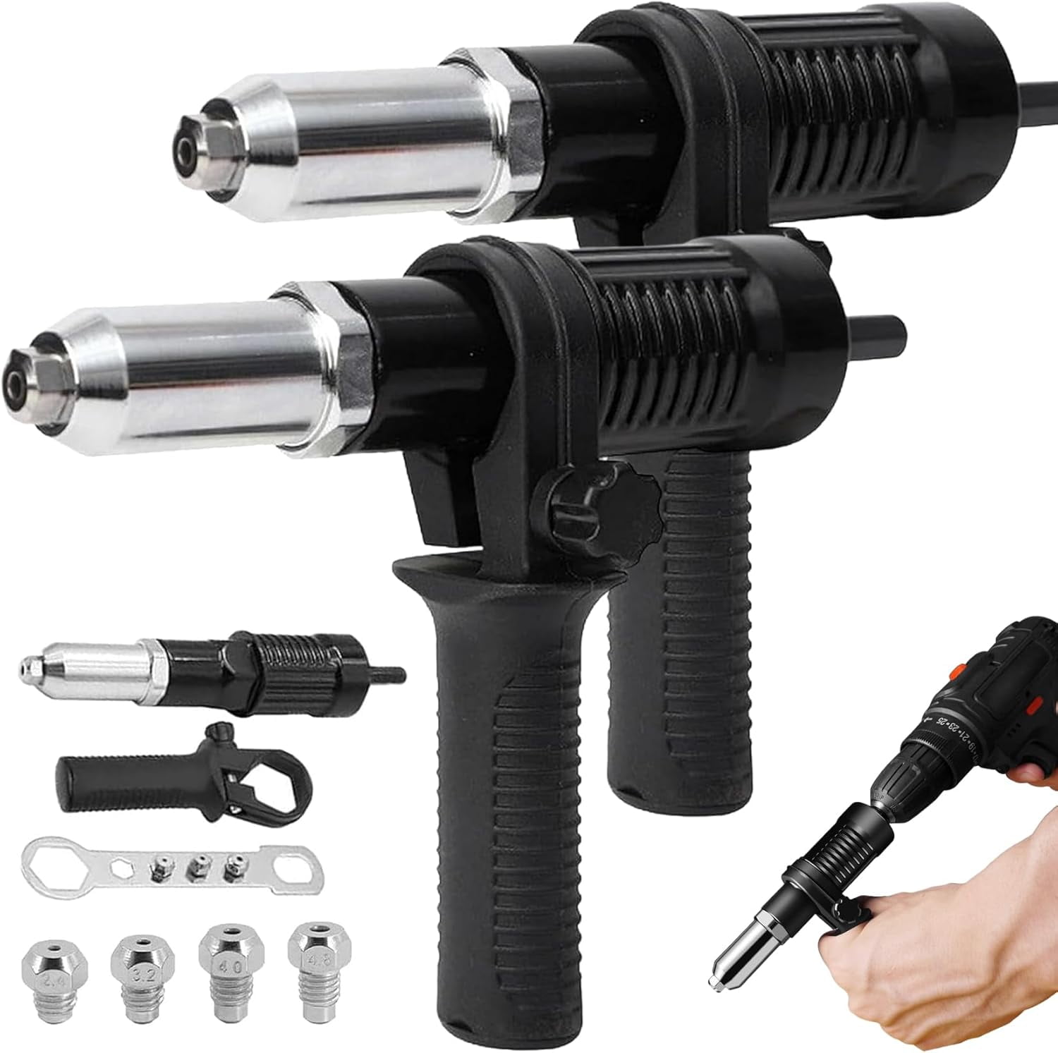 2026 New Professional Electric Rivet Gun Adapter Kit, Cordless Riveting ...