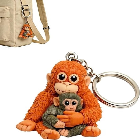 2026 New Protect Punch The Monkey Keychain, 3D Cute Monkey Holding ...