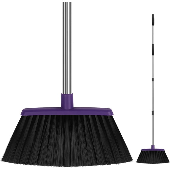 2026 New Purple Heavy Duty Angle Broom, 55 Inch Long Handle & 12.6 Inch ...