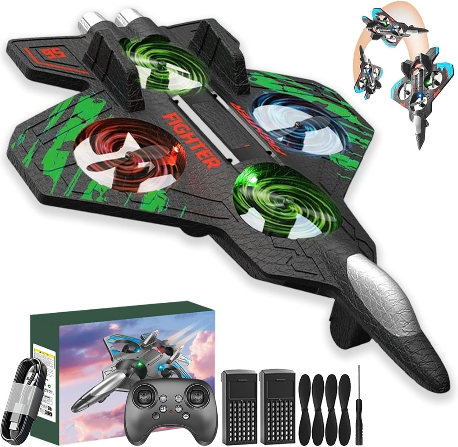 2026 New RC Jet, Remote Control Stunt Fighter Plane with 360° Flips ...