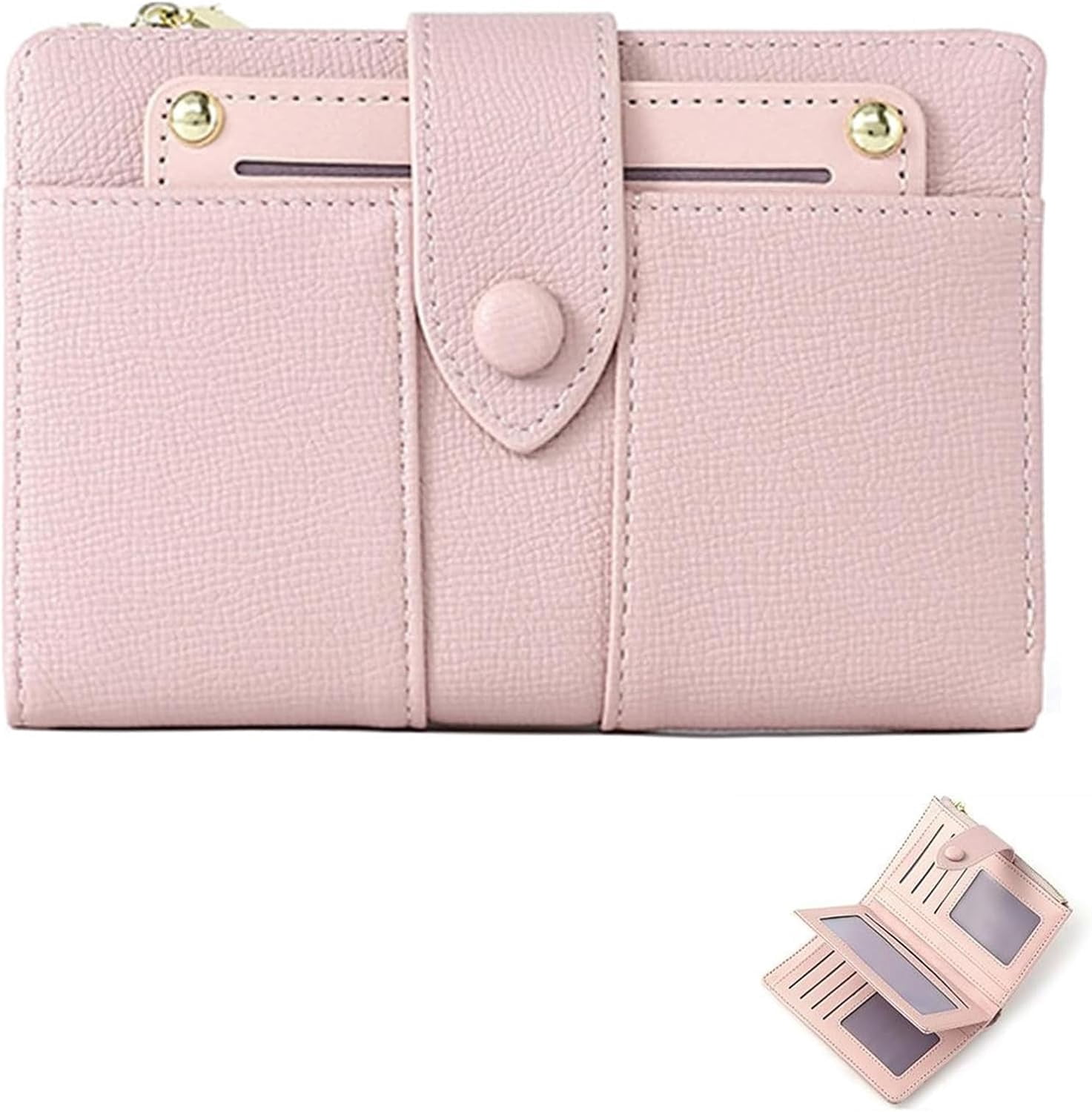 2026 New RFID Blocking Women's Leather Bifold Wallet Small Credit Card ...