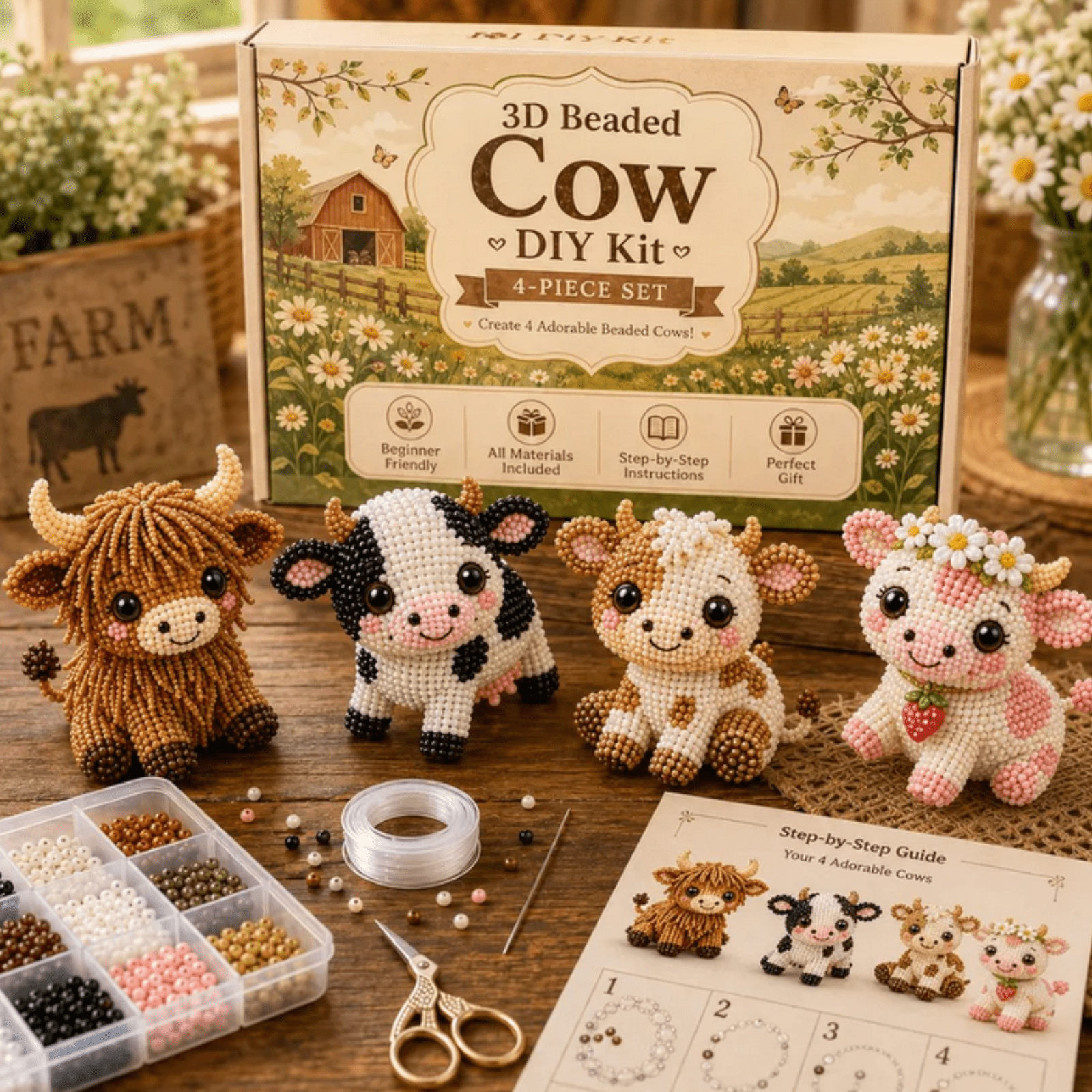 2026 New Rare 3D Beaded Animal DIY Kit, 4 Cute Designs Bead Embroidery ...
