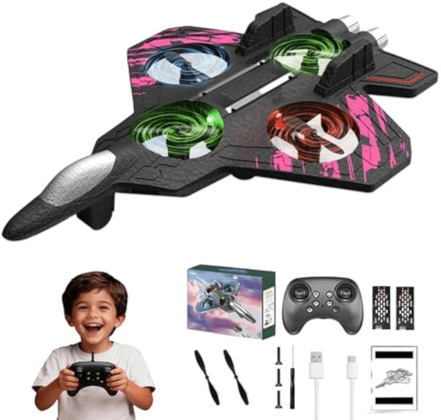 2026 New Rc Stunt Fighter Jet Toy with 360° Flips & Led Lights ...