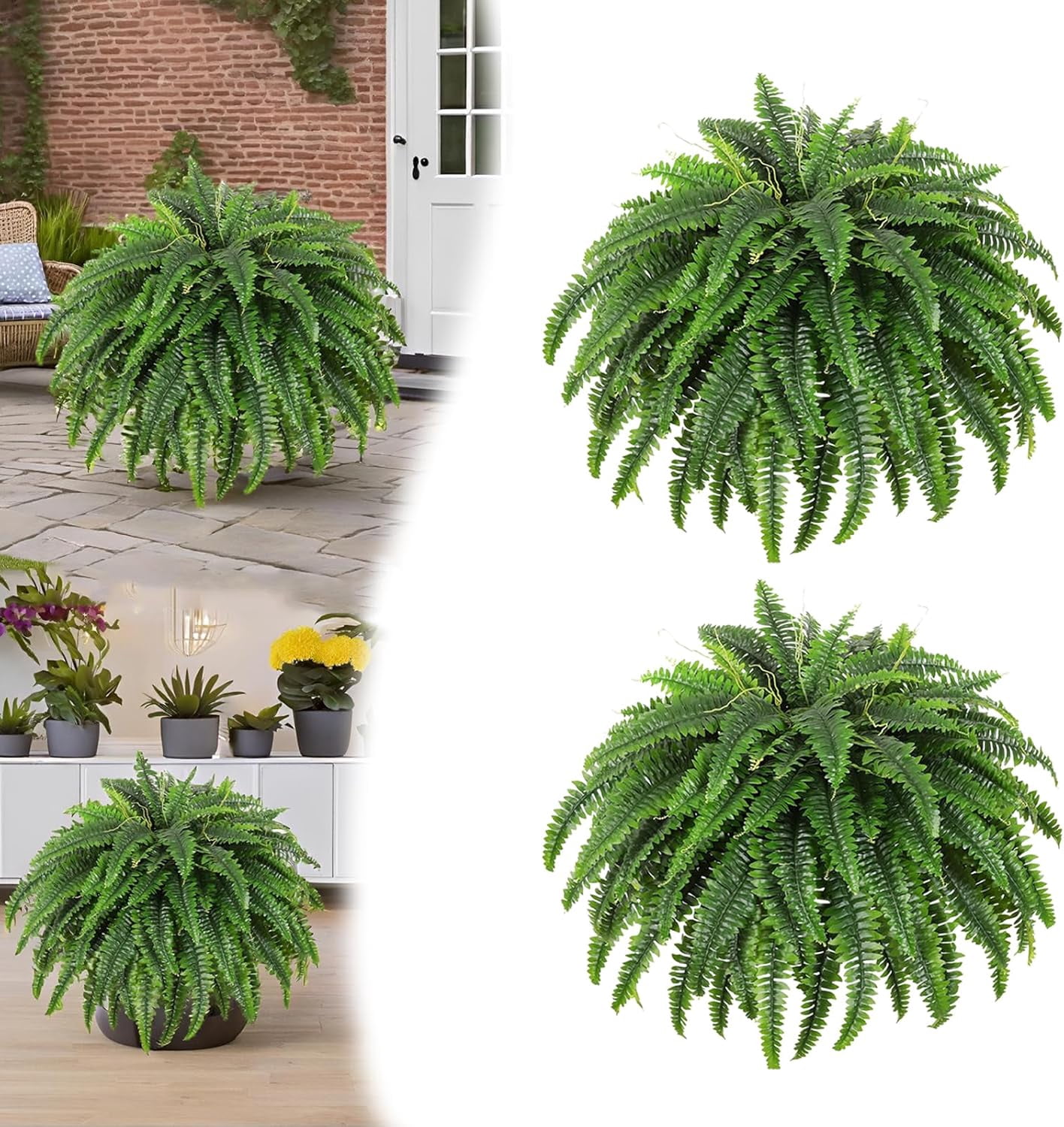 2026 New Realistic Ferns For Outdoors, Large Faux Ferns Outdoor ...