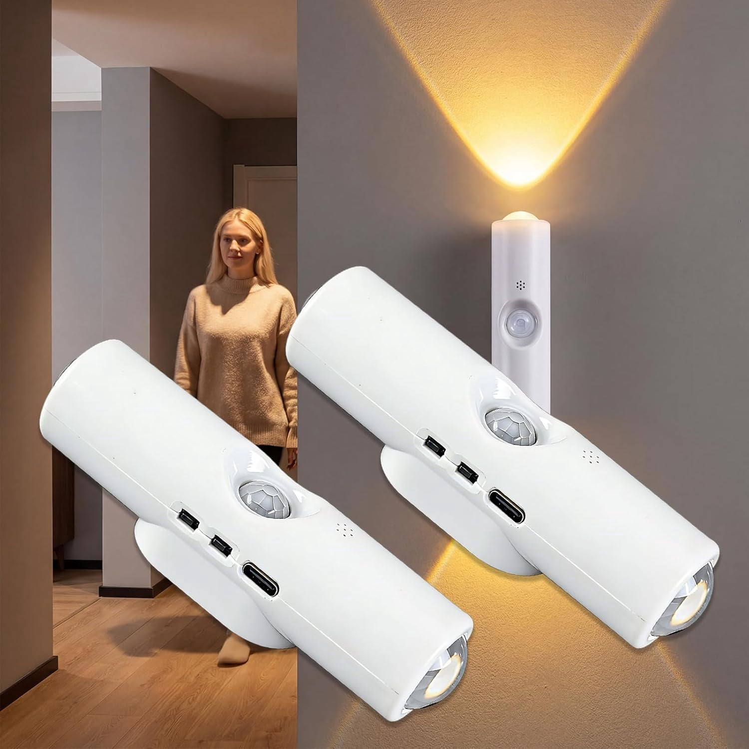 2026 New Rechargeable Smart LED Motion Sensor Ambient Light, 7 Colors ...
