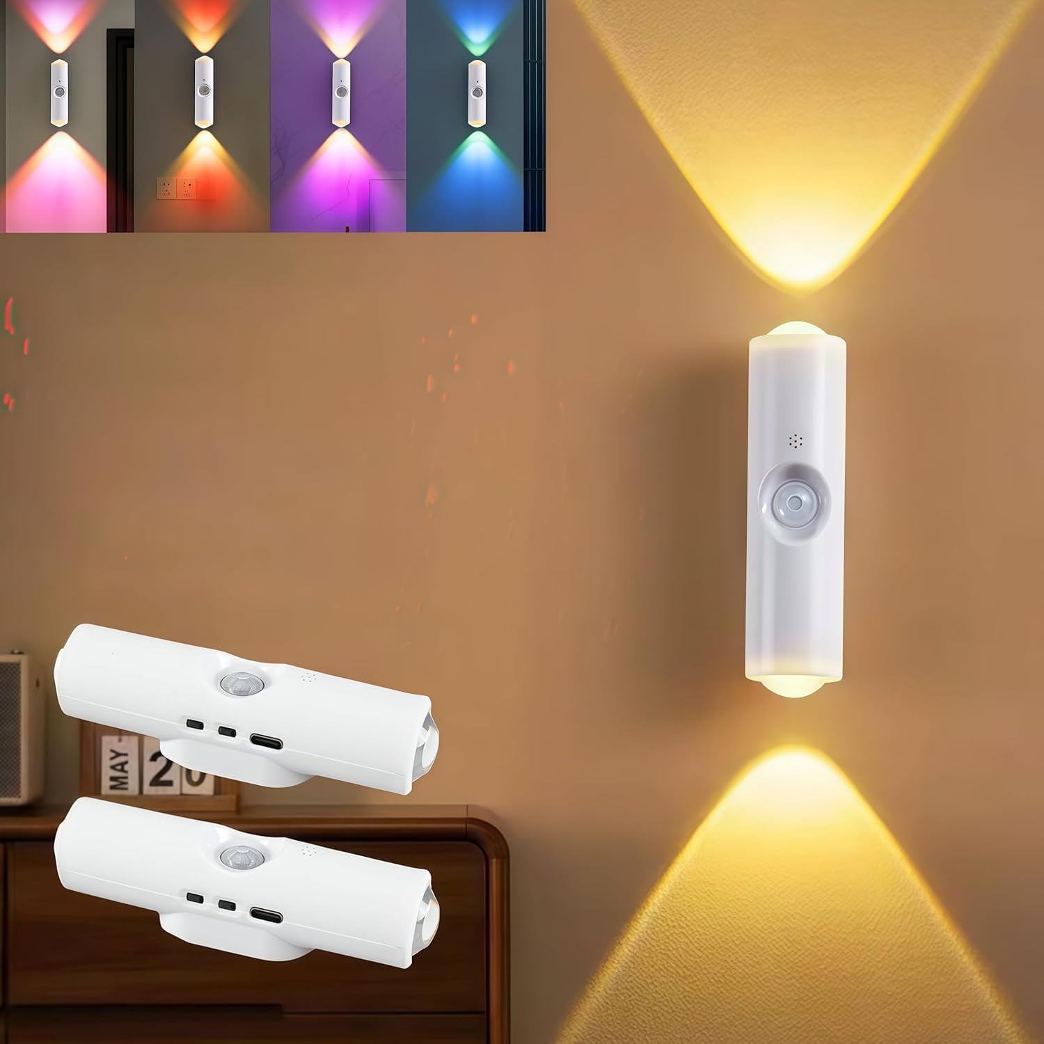 2026 New Rechargeable Smart Led Motion Sensor Ambient Light, Punch-Free ...