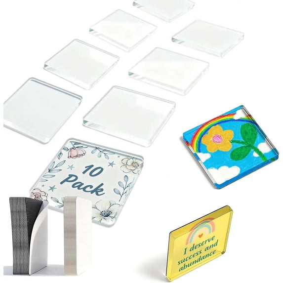 2026 New Refrigerator magnet 10 Pack 2x2in Clear Acrylic DIY Fridge ...