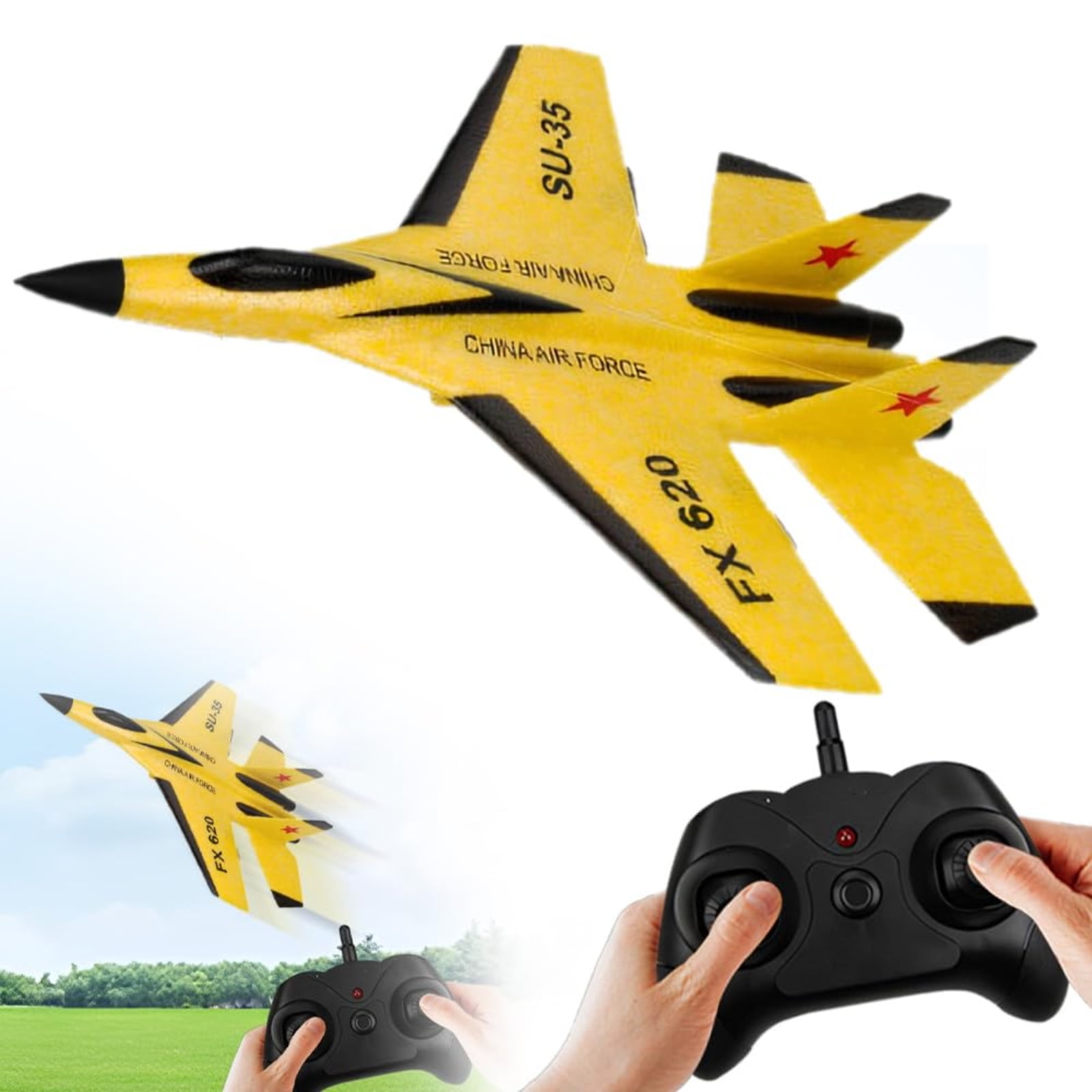 2026 New Remote Control Airplane, Gravity Glider Foam RC Fighter 360° Remote Control Glider ...