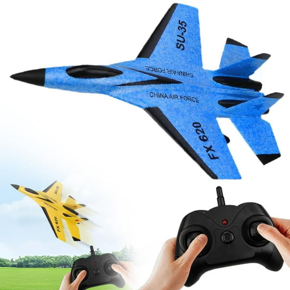 Foam RC Fighter Jet Gravity Glider - 360° Remote Control Plane with LED ...