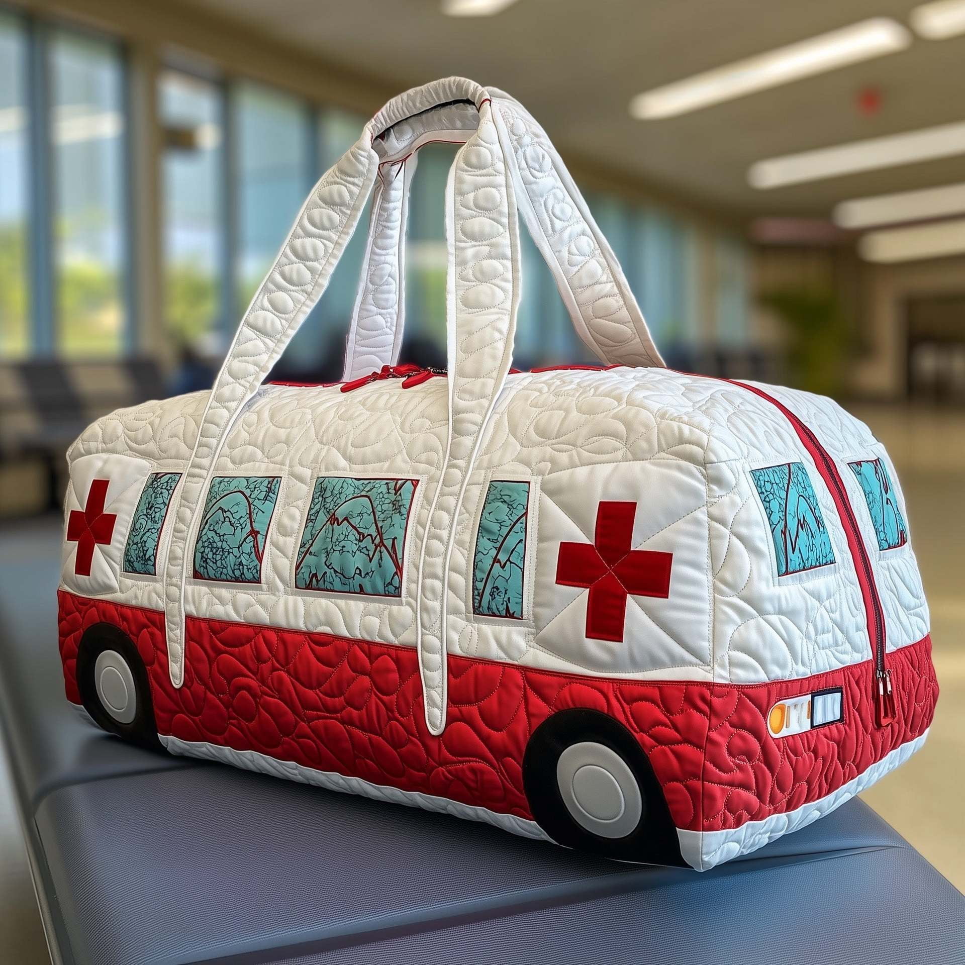 2026 New Retro Rainbow Bus Short-Distance Portable Quilted Travel Bag ...