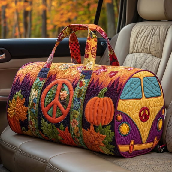 2026 New Retro Rainbow Bus Short-Distance Portable Quilted Travel Bag ...