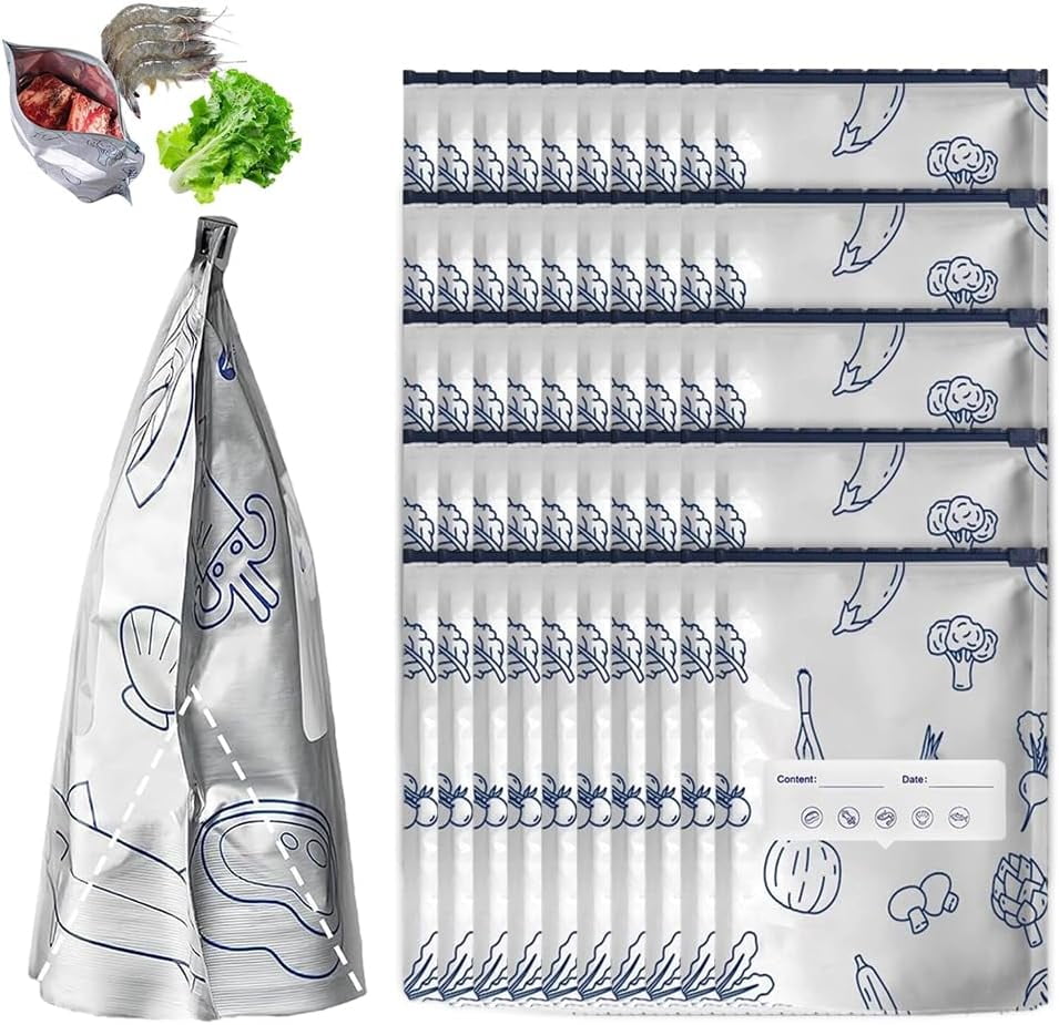 2026 New Reusable Aluminum Foil Storage Bags - Stand Up Resealable Zip ...