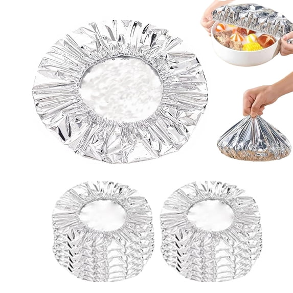 2026 New Reusable Aluminum Food Covers, Stretchy Foil Food Cover, Tin ...