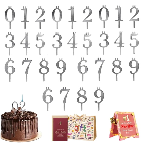 2026 New Reusable Number Birthday Candle Holder Set, Digital Birthday ...