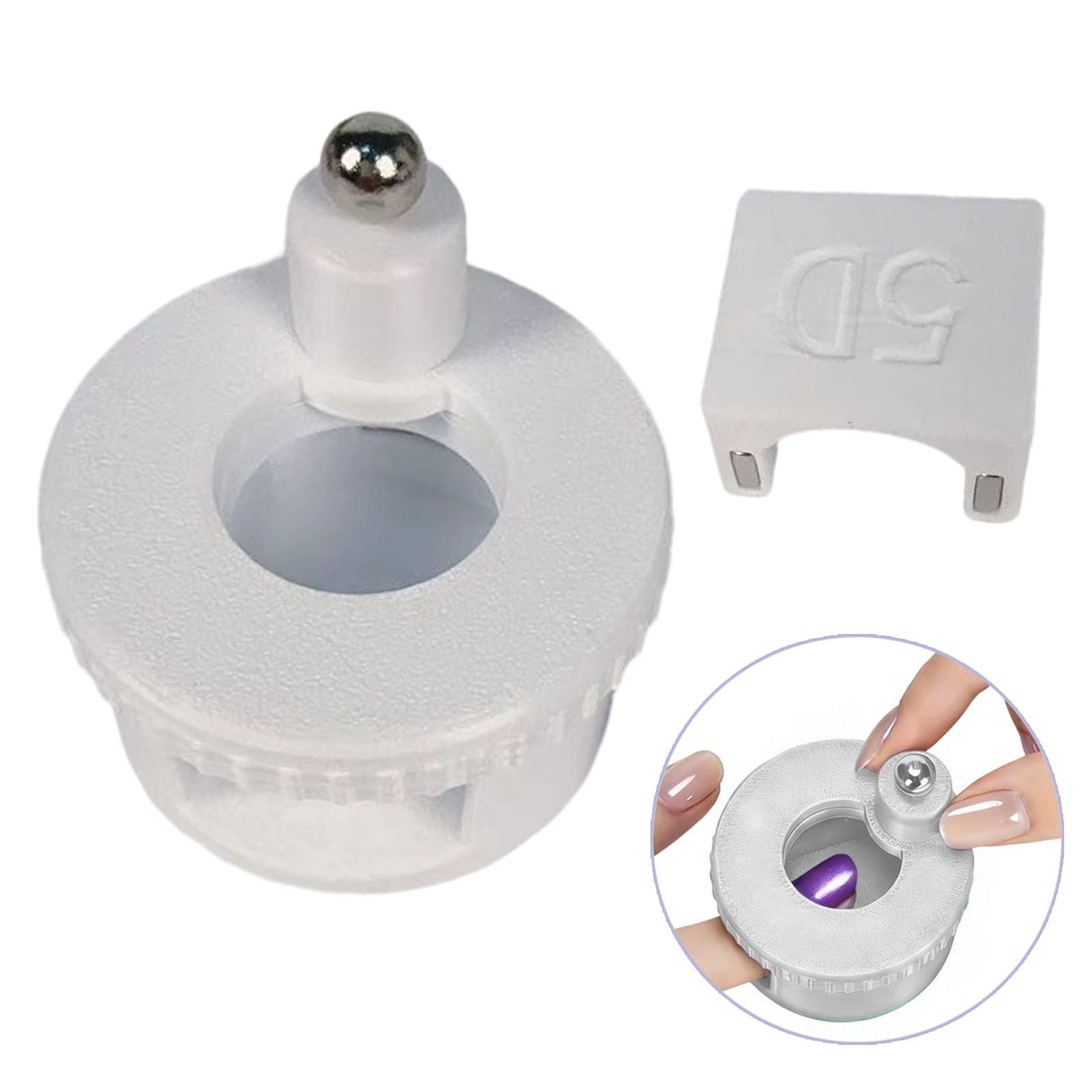2 PCS Automatic Cat Eye Magnet for Nails, Rotating Nail Art Magnet Tool ...