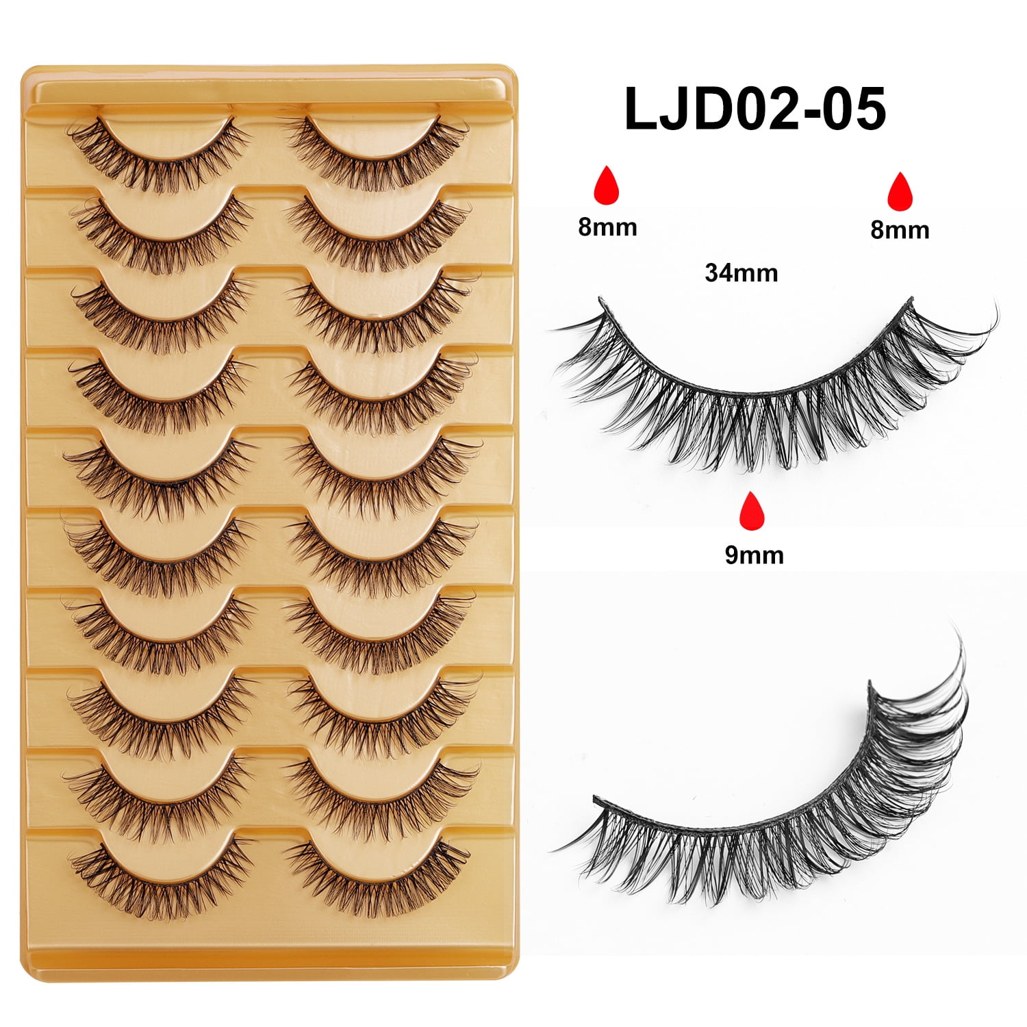 2026 New Russian Curl Golden Series 10 Pairs Dense Three-Dimensional ...