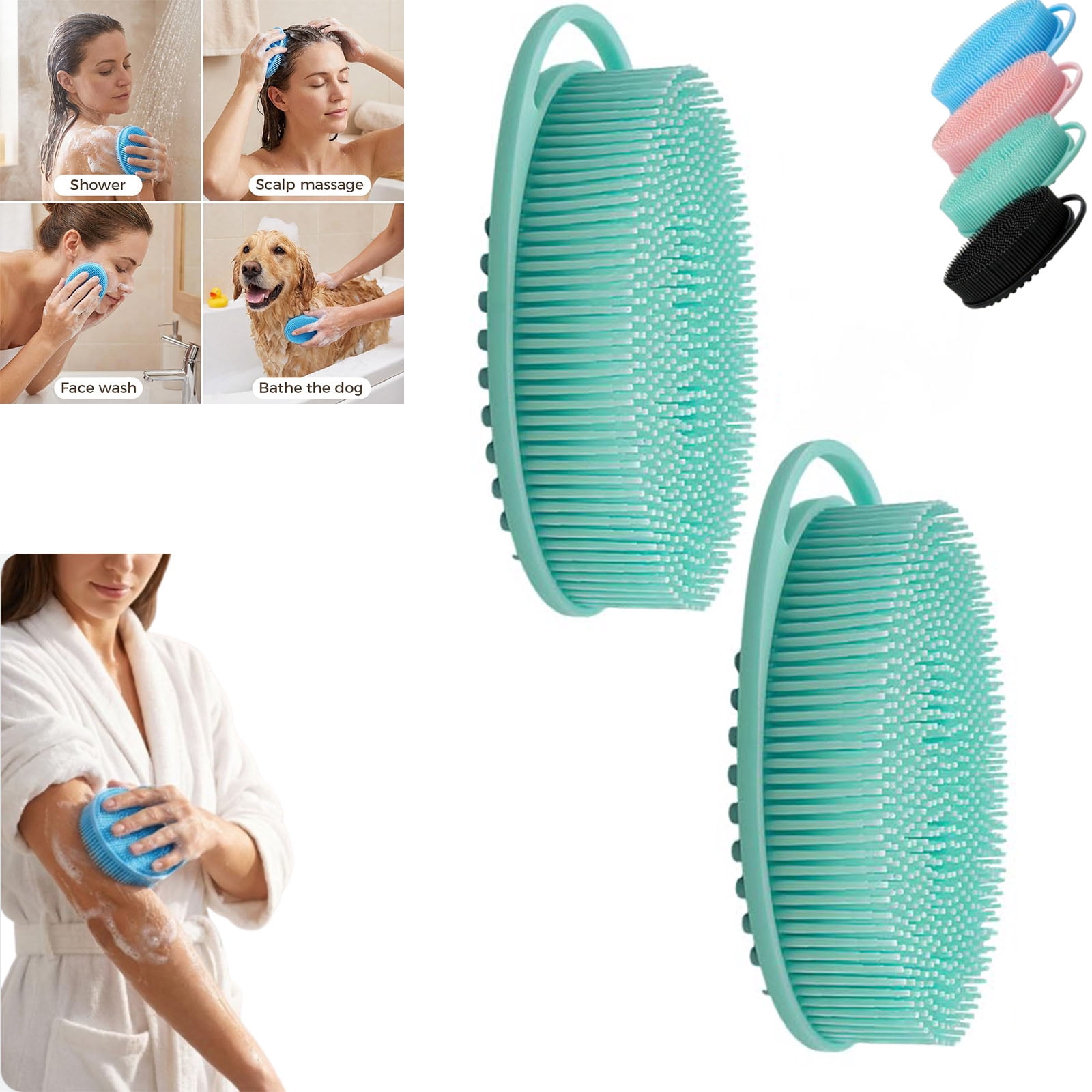 2026 New Silicone Body Scrubber, 2-in-1 Soft Silicone Loofah ...