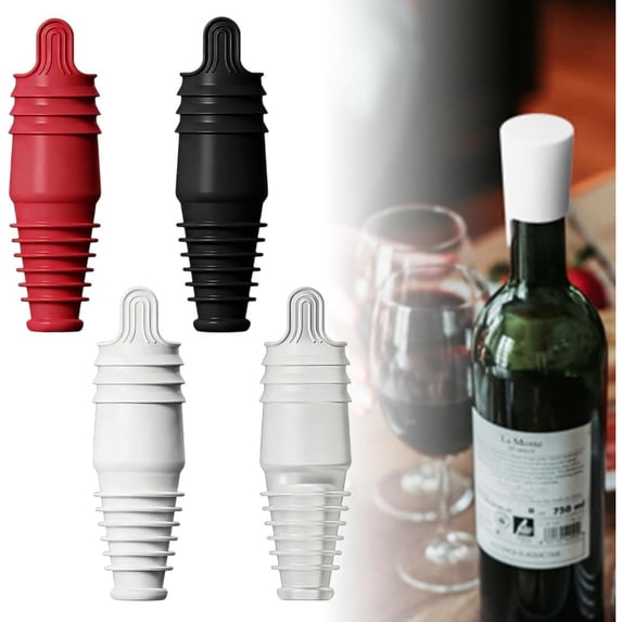 2026 New Silicone Wine Stopper Reusable Wine Bottle Stopper, 4/8 PCS ...