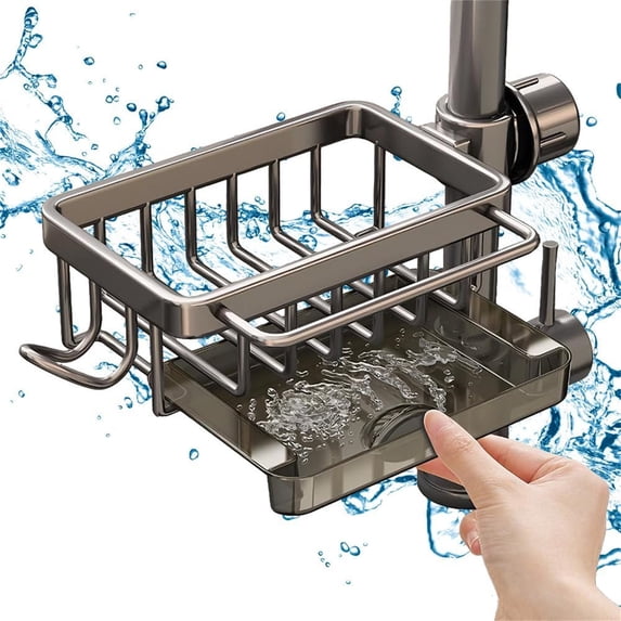 2026 New Sink Organizer Rack, Aluminum Alloy Detachable Hanging Faucet ...