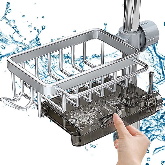 2026 New Sink Organizer Rack, Aluminum Alloy Detachable Hanging Faucet ...