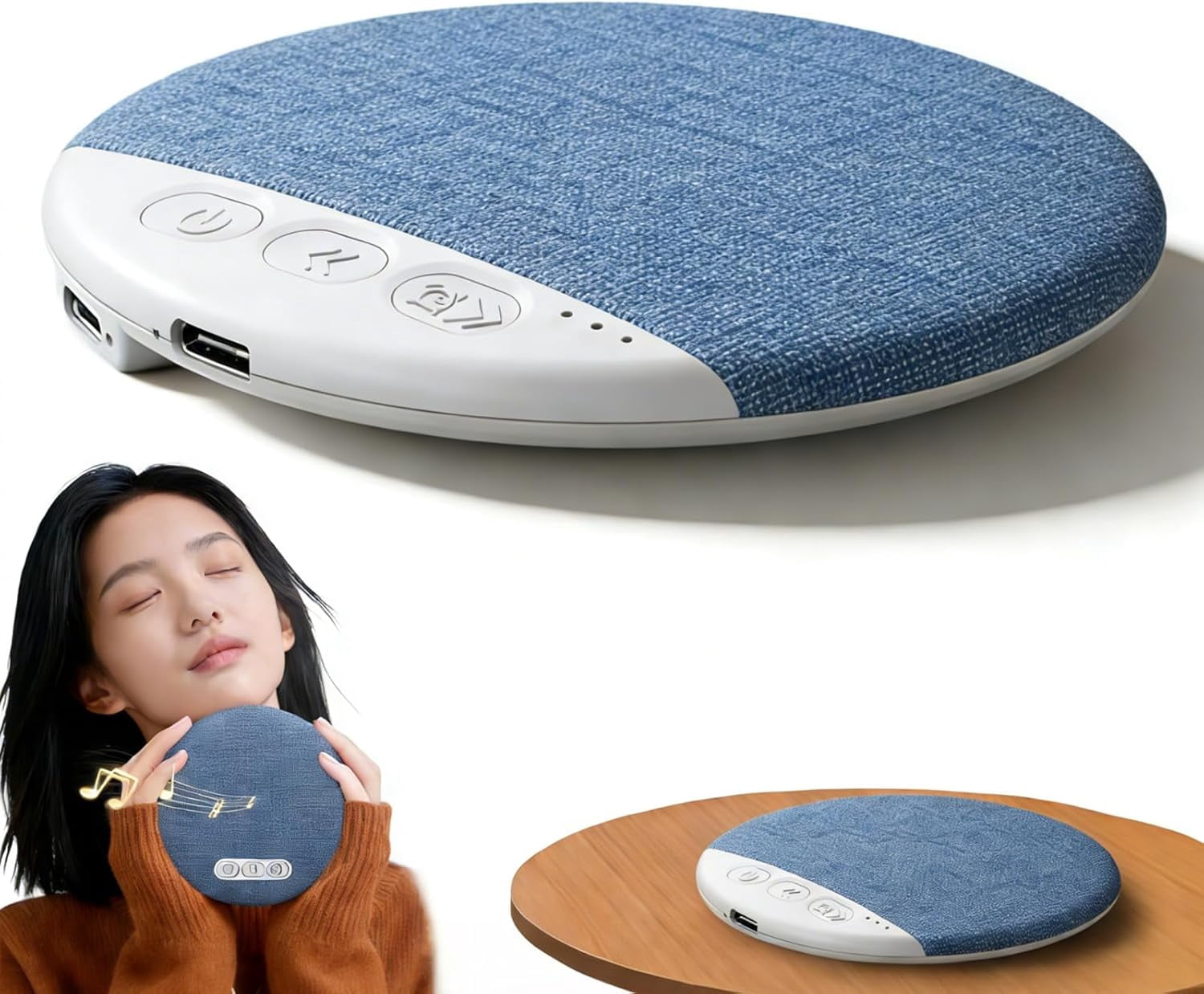 2026 New Sleep Pillow Speaker, Bluetooth Pillow Speaker with White ...