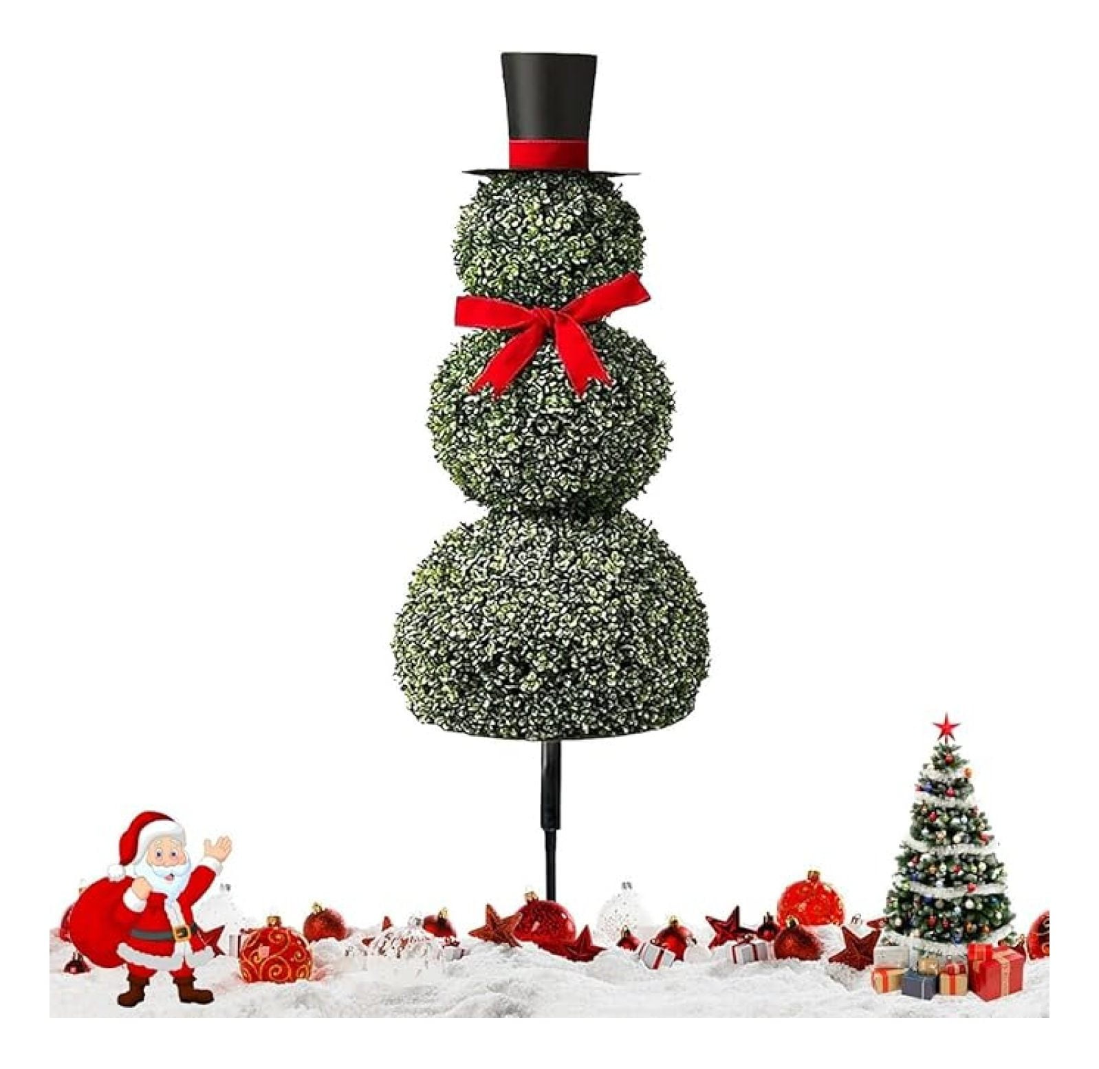 2026 New Snowman Boxwood Topiary Christmas with Ground Spike 31.5in ...