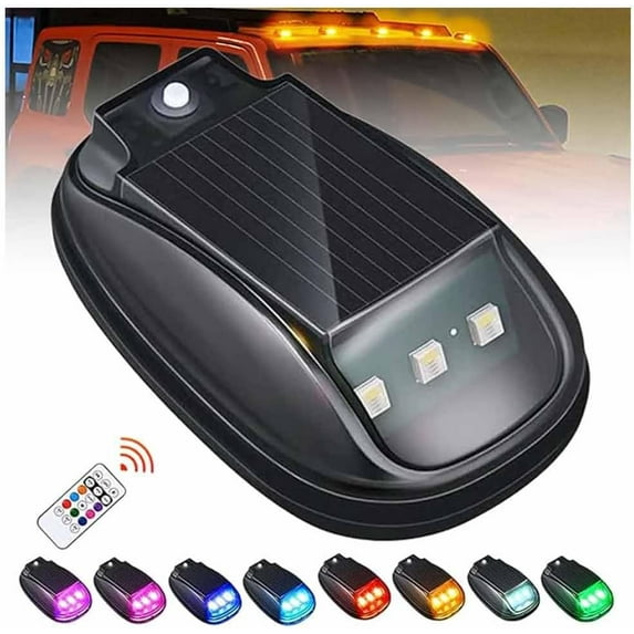 2026 New Solar Car Roof RGB Strobe Light with Remote Control, Smart ...