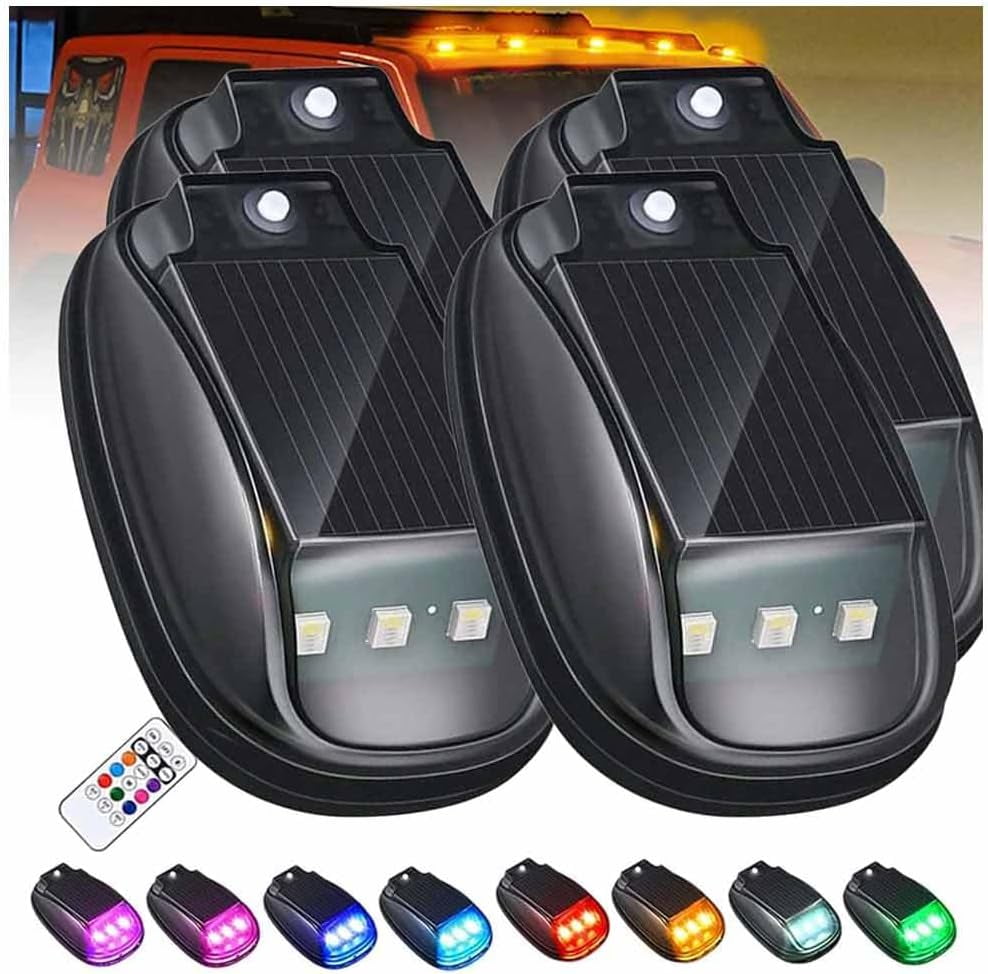 2026 New Solar Car Roof RGB Strobe Light with Remote Control, Smart ...