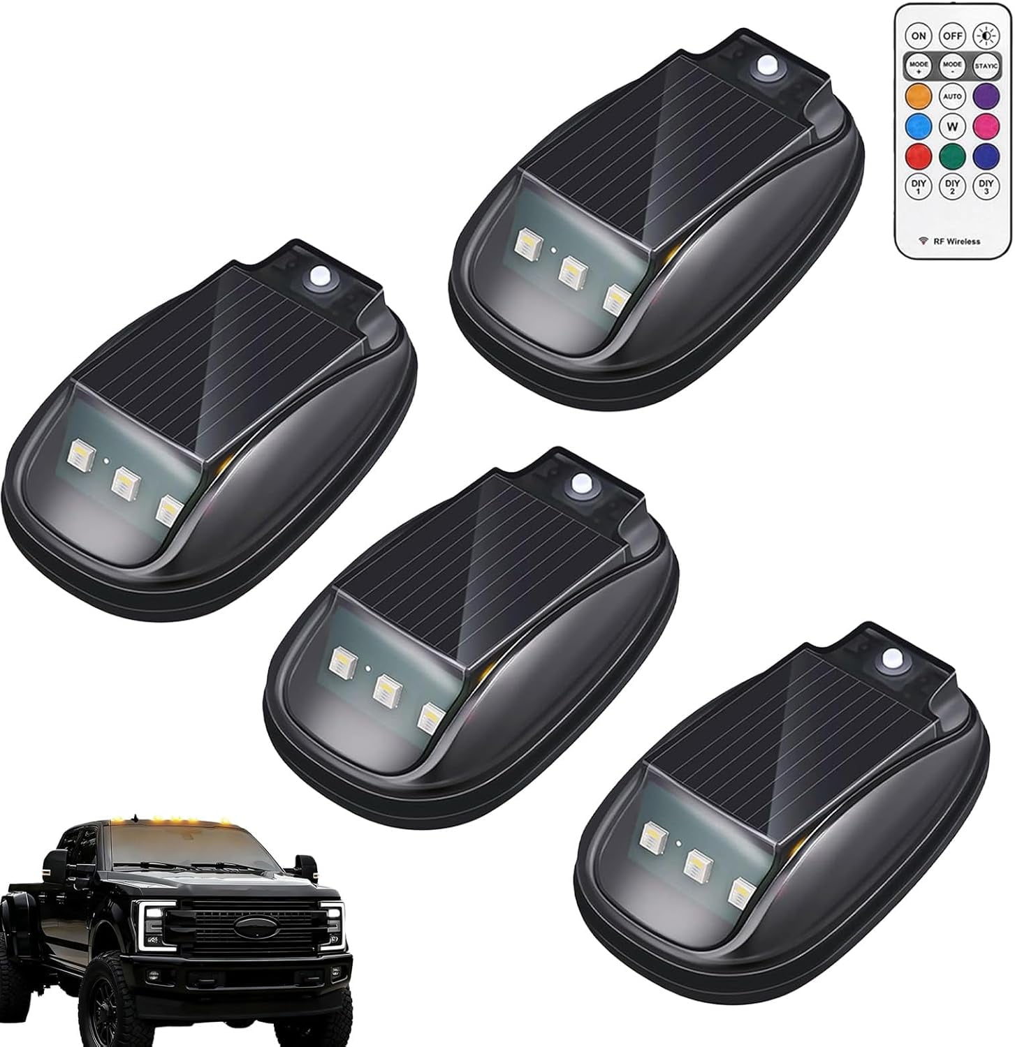 2026 New Solar Car Roof RGB Strobe Light with Remote Control ...