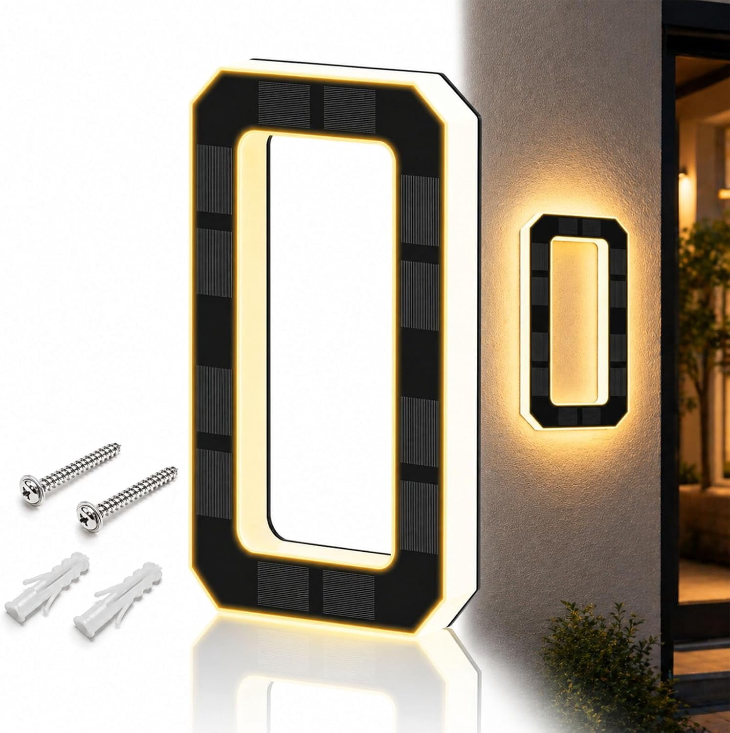 2026 New Solar House Numbers for Outside, LED Illuminated Address Sign ...