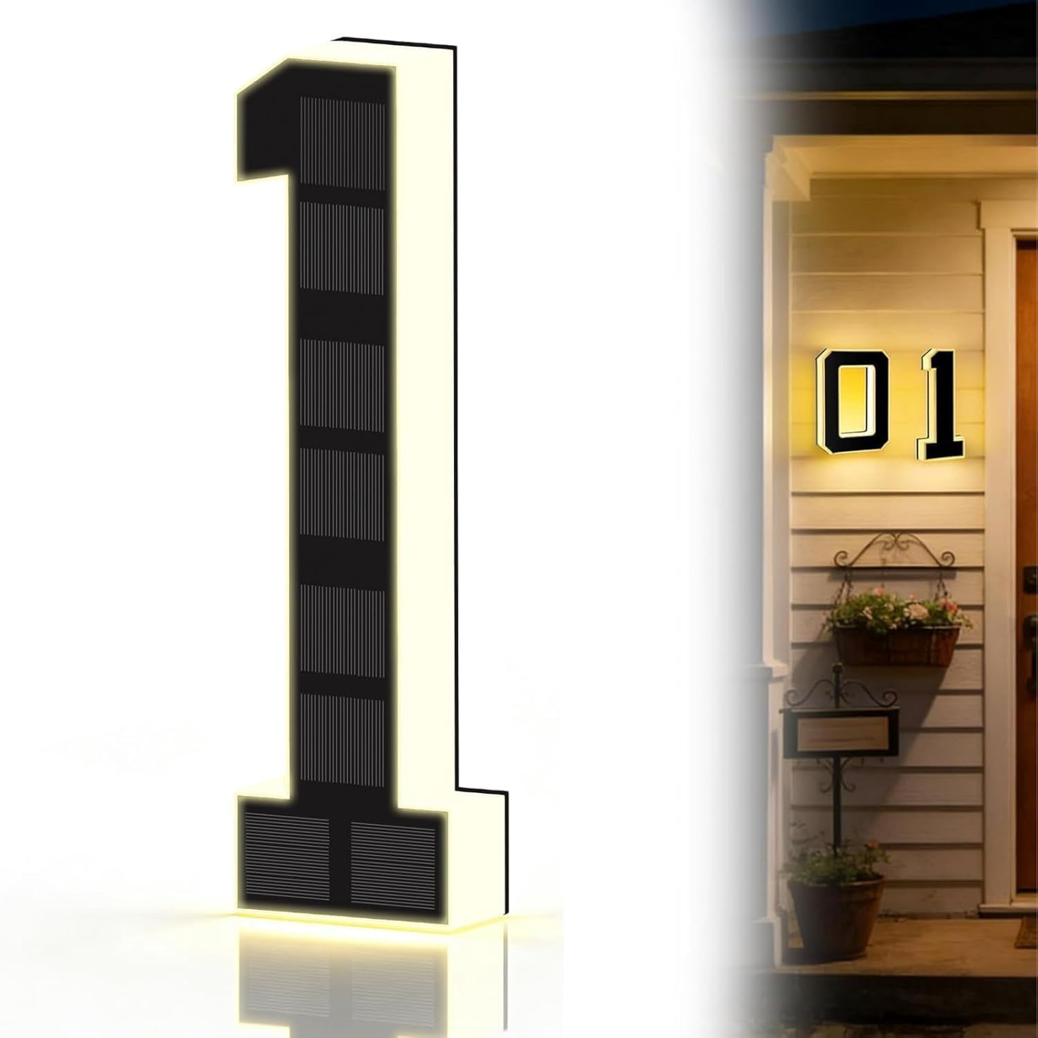 2026 New Solar House Numbers for Outside, LED Illuminated Address Sign ...